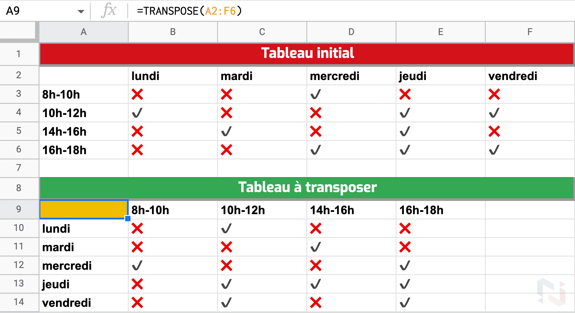 Transpose Découvrez Comment Utiliser Cette Fonction Sheets Numeriblog